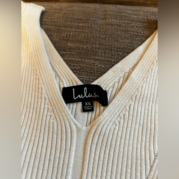 Lulus | Sweaters | Lulus Ivory Knit Crop Balloon Sleeve Sweater | Poshmark